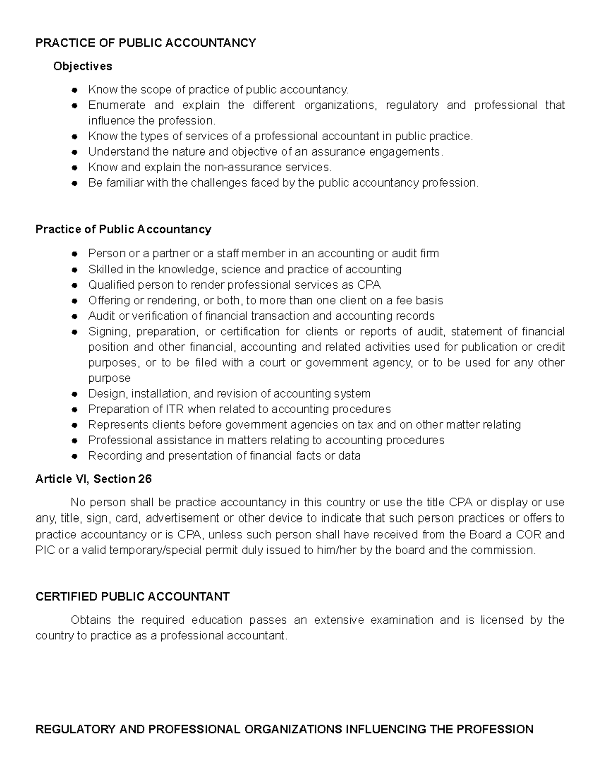 Practice OF Public Accountancy - PRACTICE OF PUBLIC ACCOUNTANCY ...