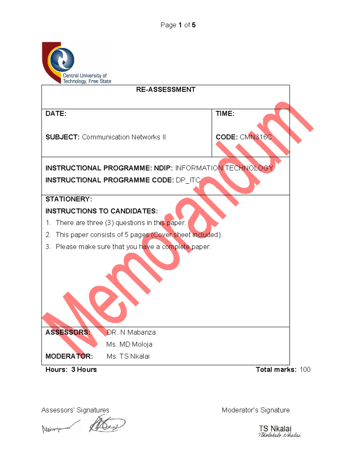 Memo Reass CMN 316CJulne 2022 TS - RE-ASSESSMENT DATE: SUBJECT ...