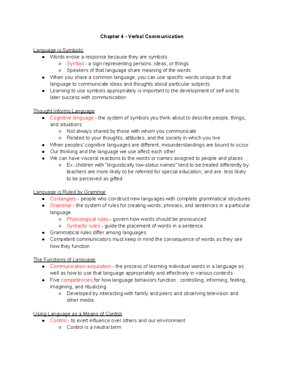 Comm 1 - Chapter 4: Understanding Verbal Communication Concepts - Studocu