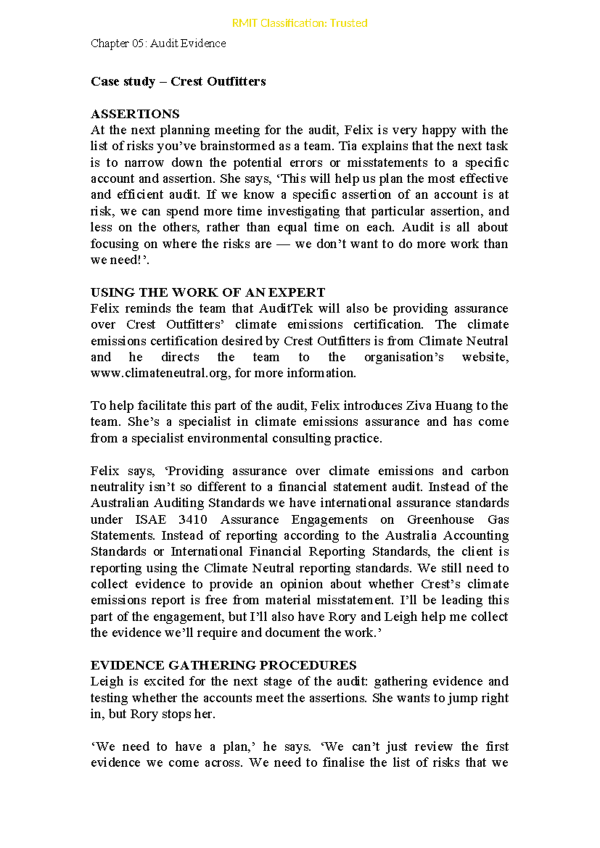 Week 5 - notes - RMIT Classification: Trusted Chapter 05: Audit ...