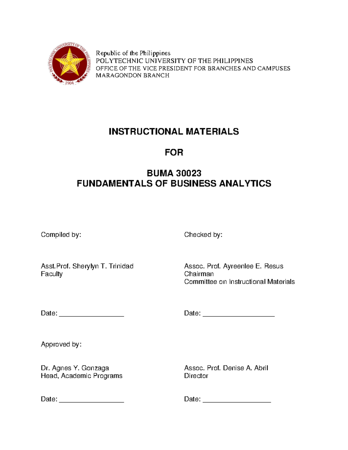 Trinidad-2nd-BUMA-30023-Fundamentals-of-Business-Analytics - Republic ...