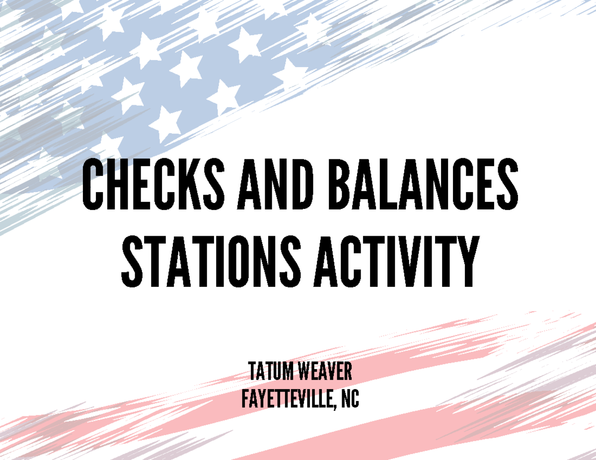 Checks and Balances Scenarios - CHECKS AND BALANCES STATIONS ACTIVITY ...