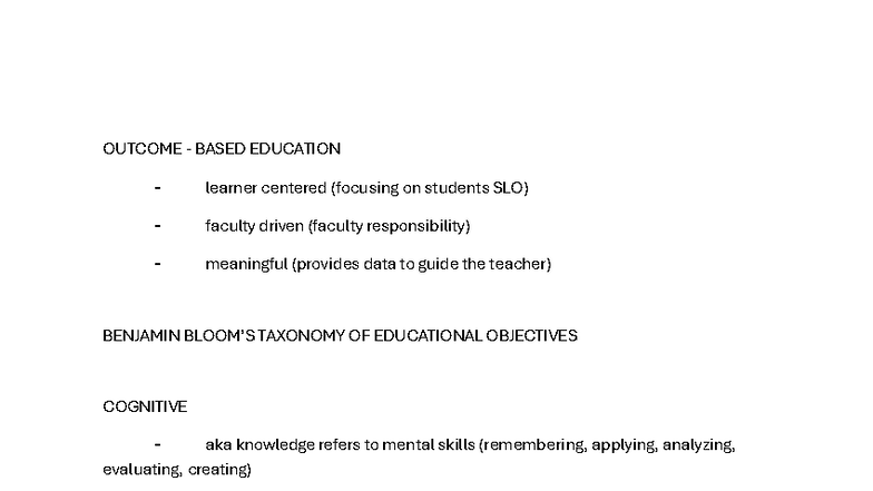 Educ 5 - Outcome Based Education: SLOs, Measurement, and Evaluation ...