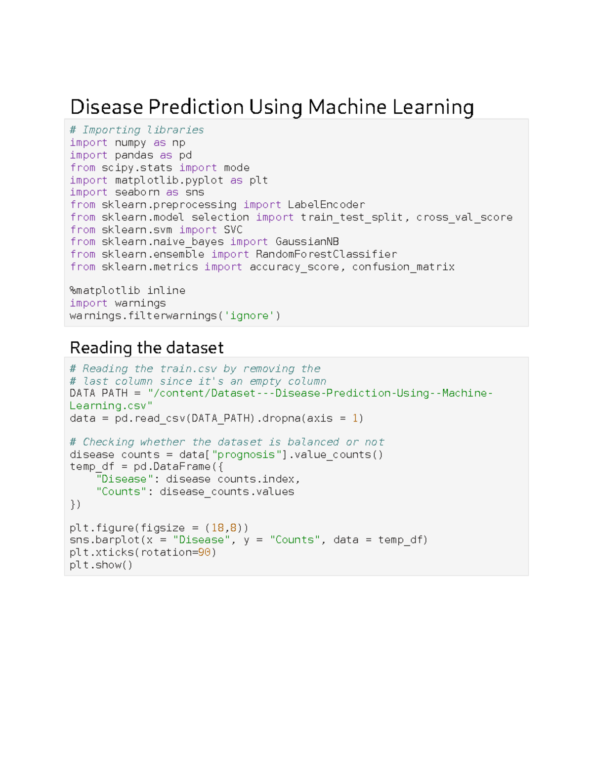 Disease Prediction Using Machine Learning - Disease Prediction Using ...