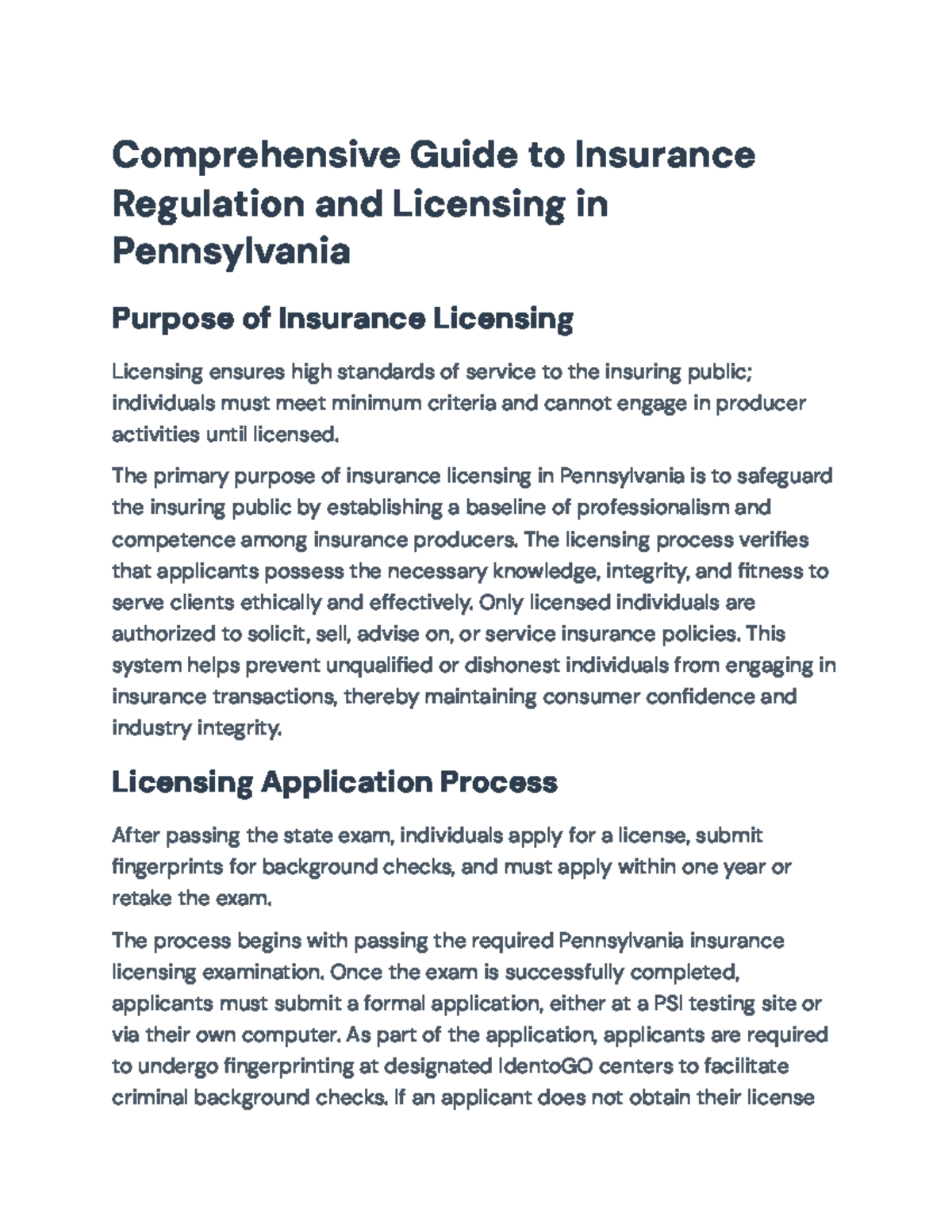 Comprehensive Overview of Insurance Licensing in PA: Key Regulations ...