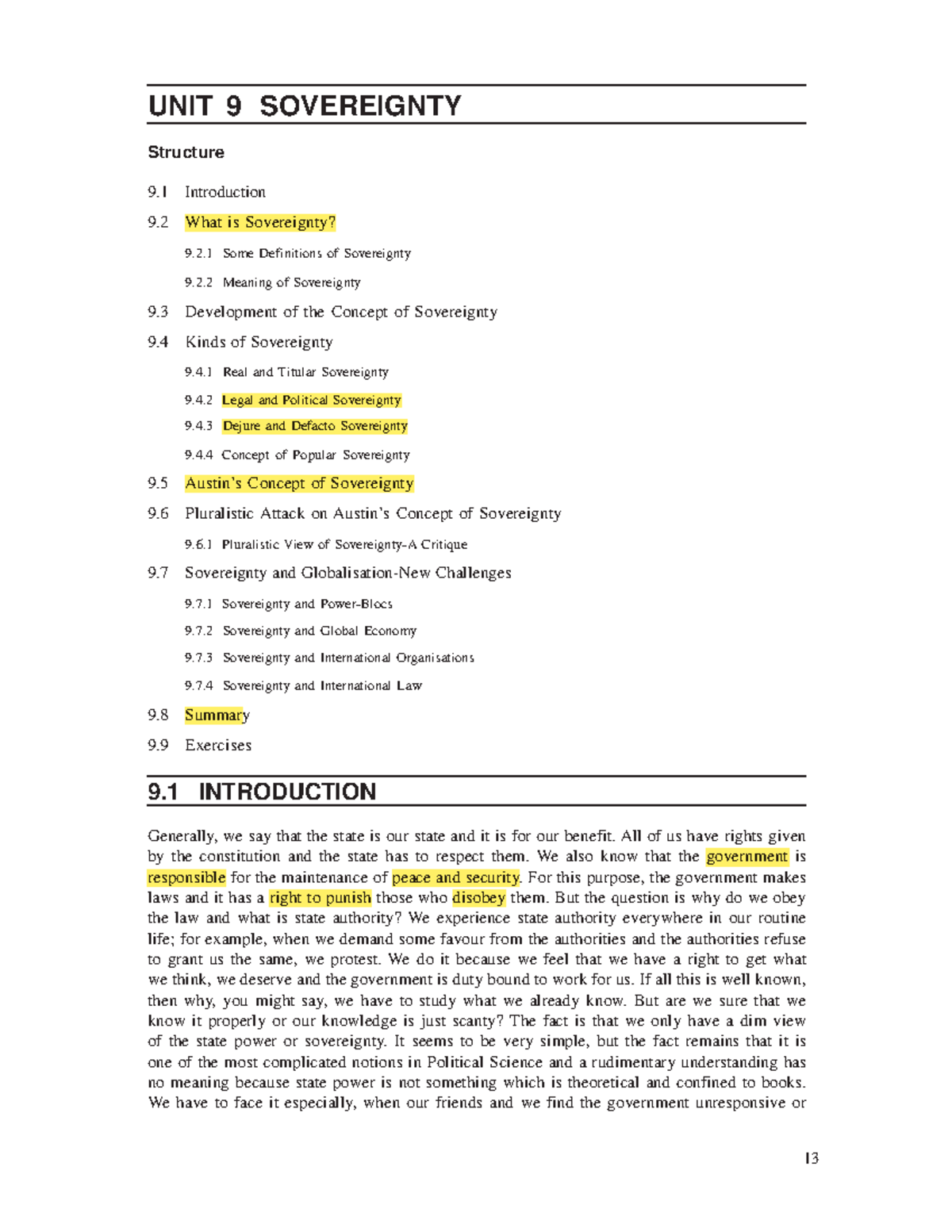 Sovereignty in Political Science: IGNOU History 2 Study Notes - Studocu