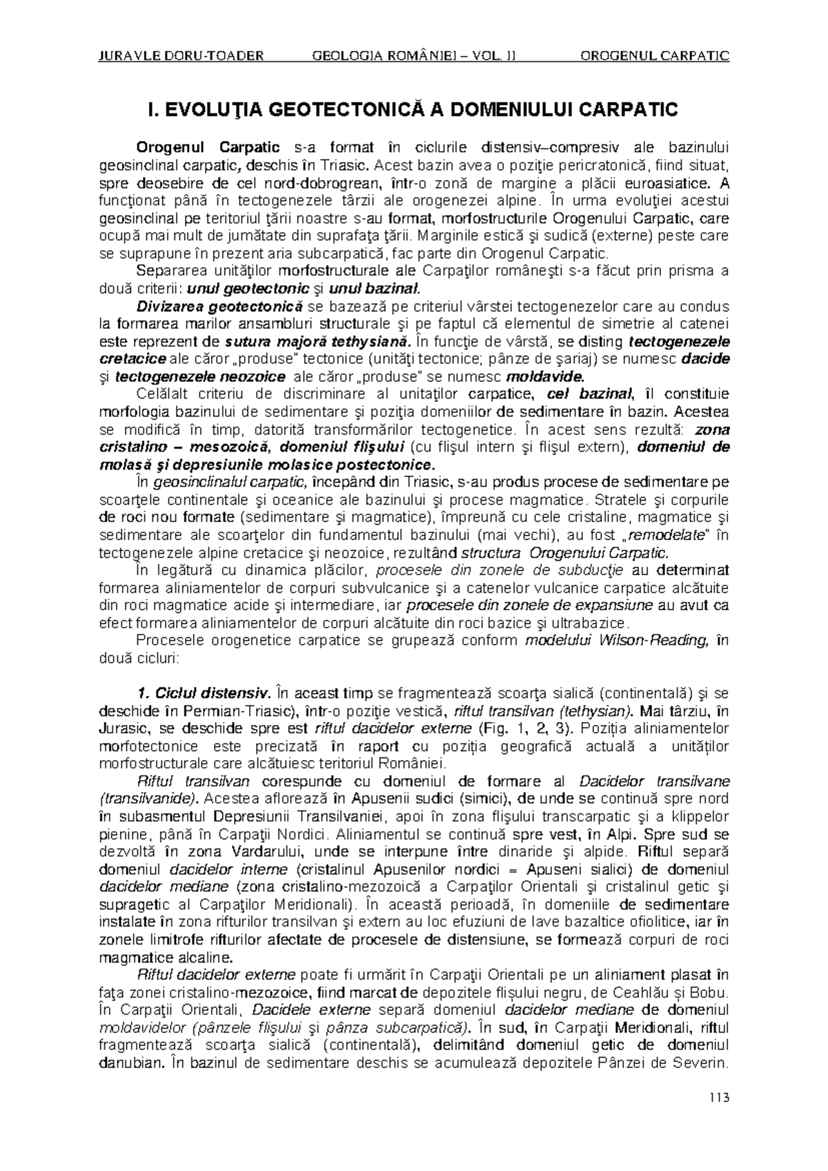 Suport de Curs JURAVLE GEOLOGIA ROMÂNIEI VOL. II: Orogenul Carpatic ...