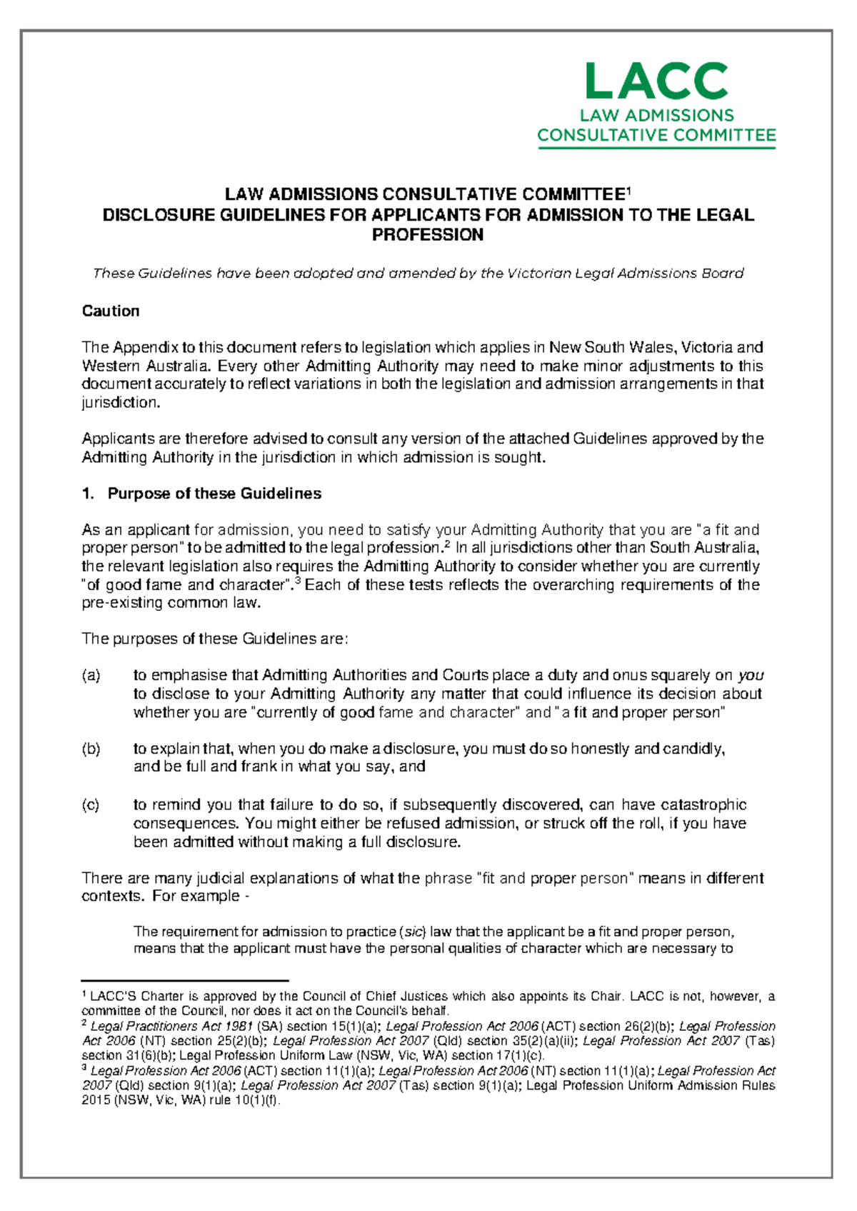 LACC Disclosure Guidelines for Legal Profession Admission - Nov 2024 ...