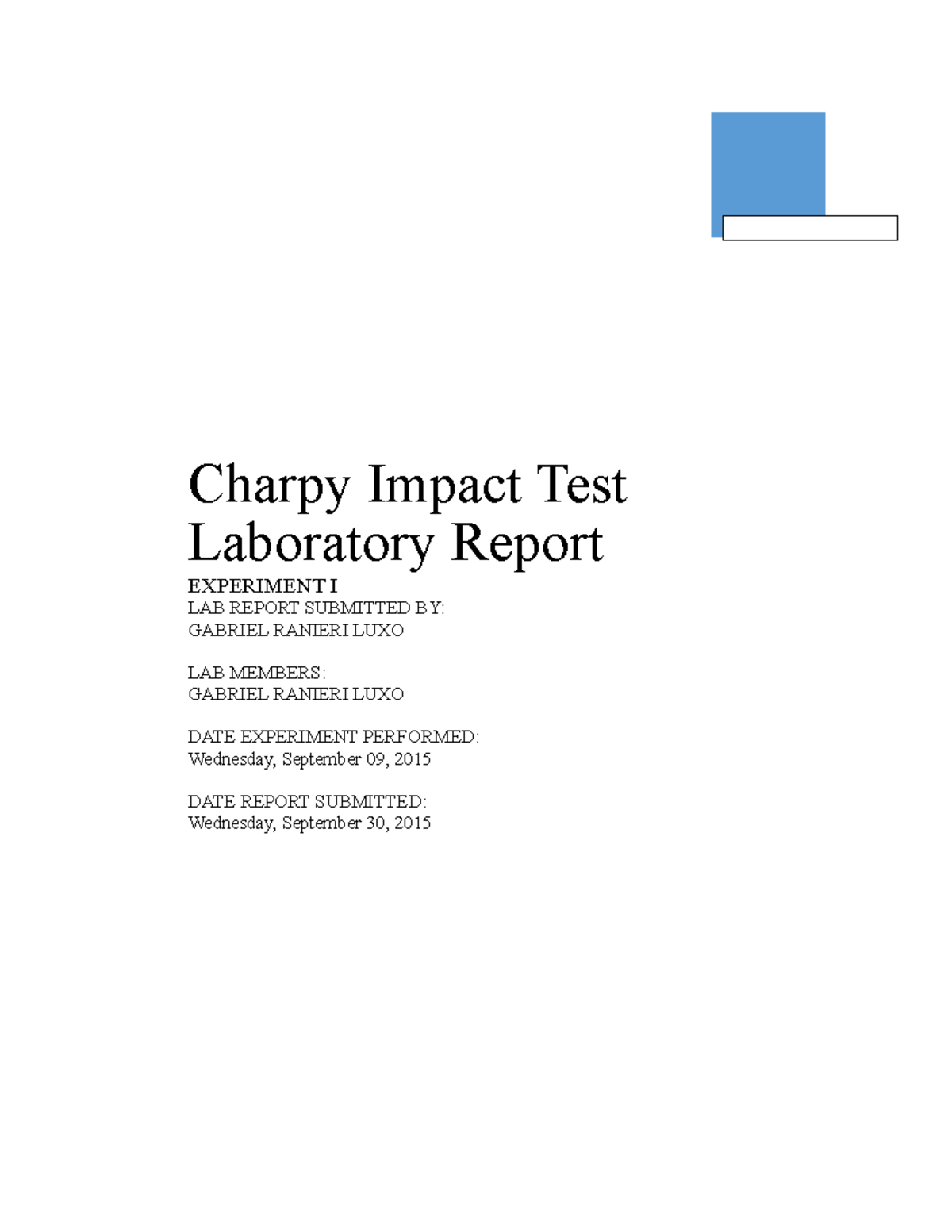 Charpy Impact Test Report for AISI 1045 Materials Analysis - Studocu