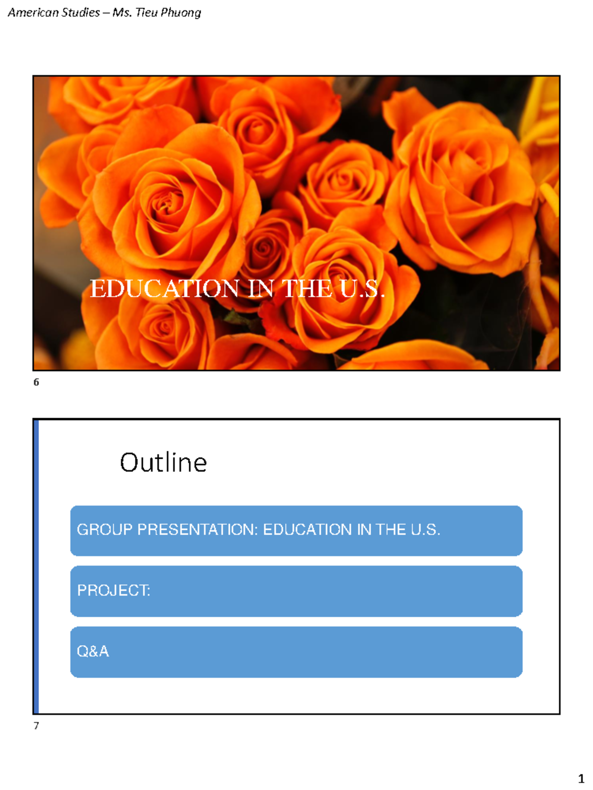 American Studies - Education in the U.S. Group Presentation - Studocu