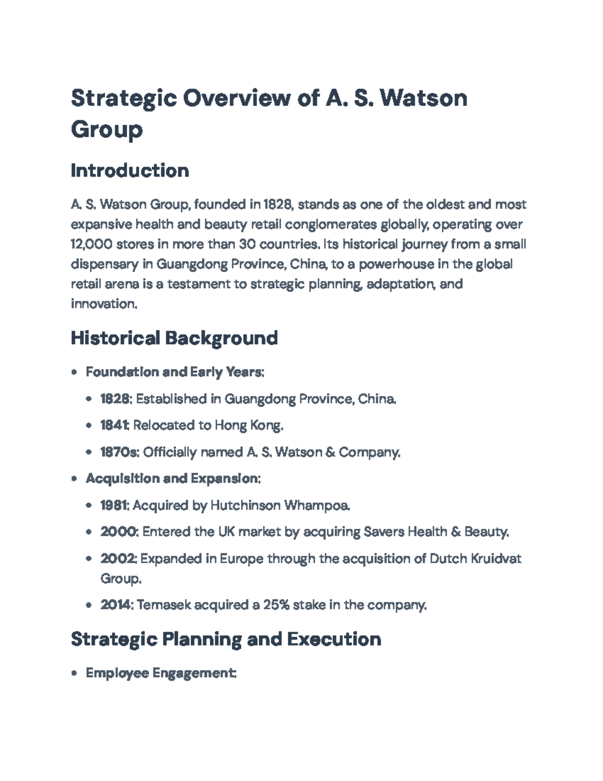 Strategic Overview of A. S. Watson Group: Growth, Innovation & CSR ...