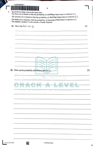 Feb-March 2025 9709 32 QP - A Level Mathematics Paper 3 Guide - Studocu