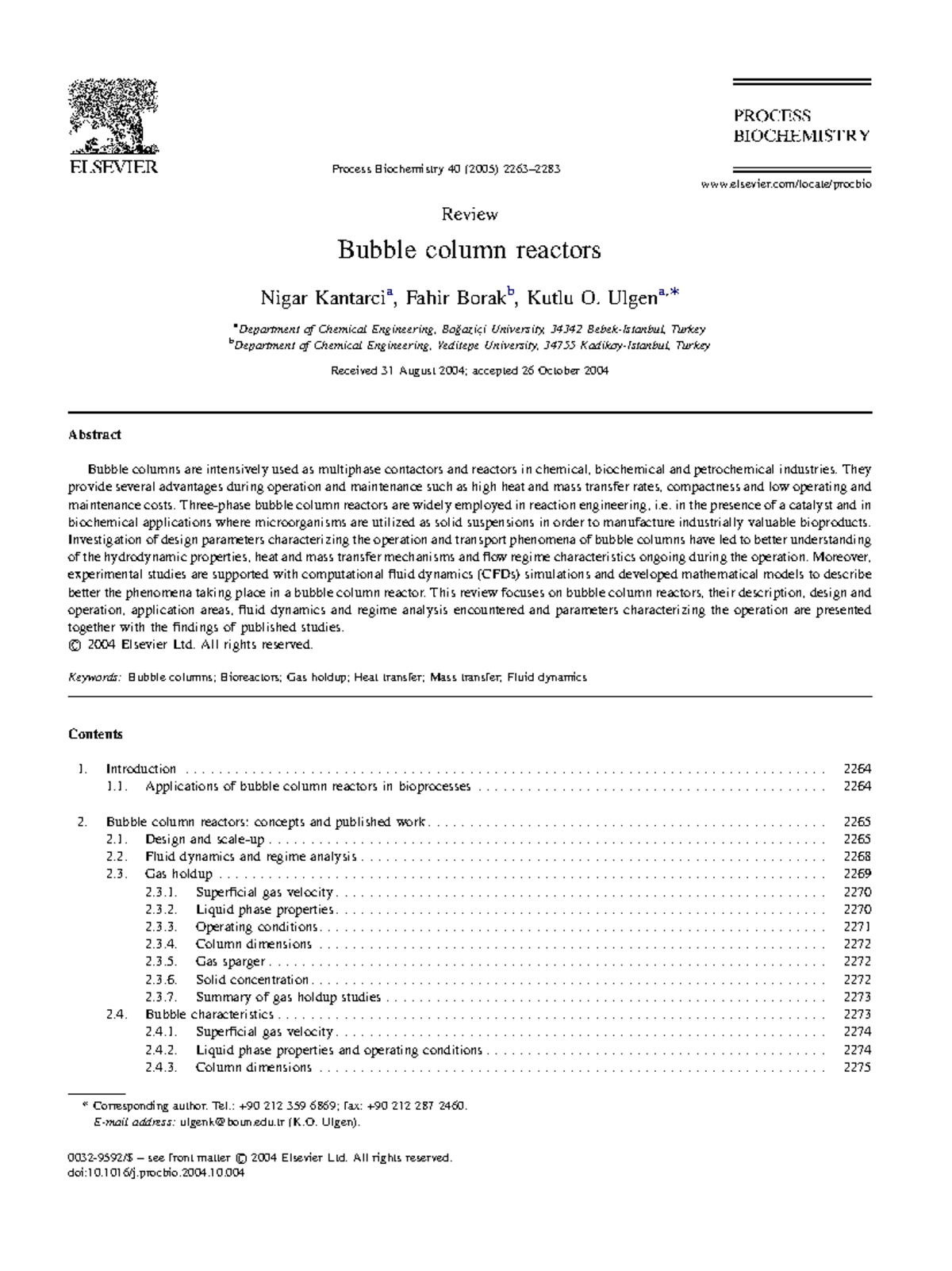 Bubble Column Reactors: Design, Dynamics, and Applications in ...