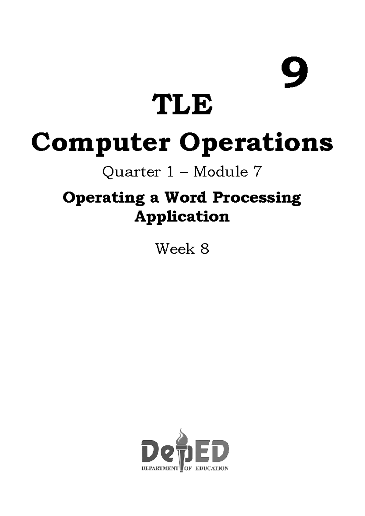 TLE ICT9 PC Operations Q1 Module 7 Week8 Passed - TLE Computer Operations Quarter 1 – Module 7 ...