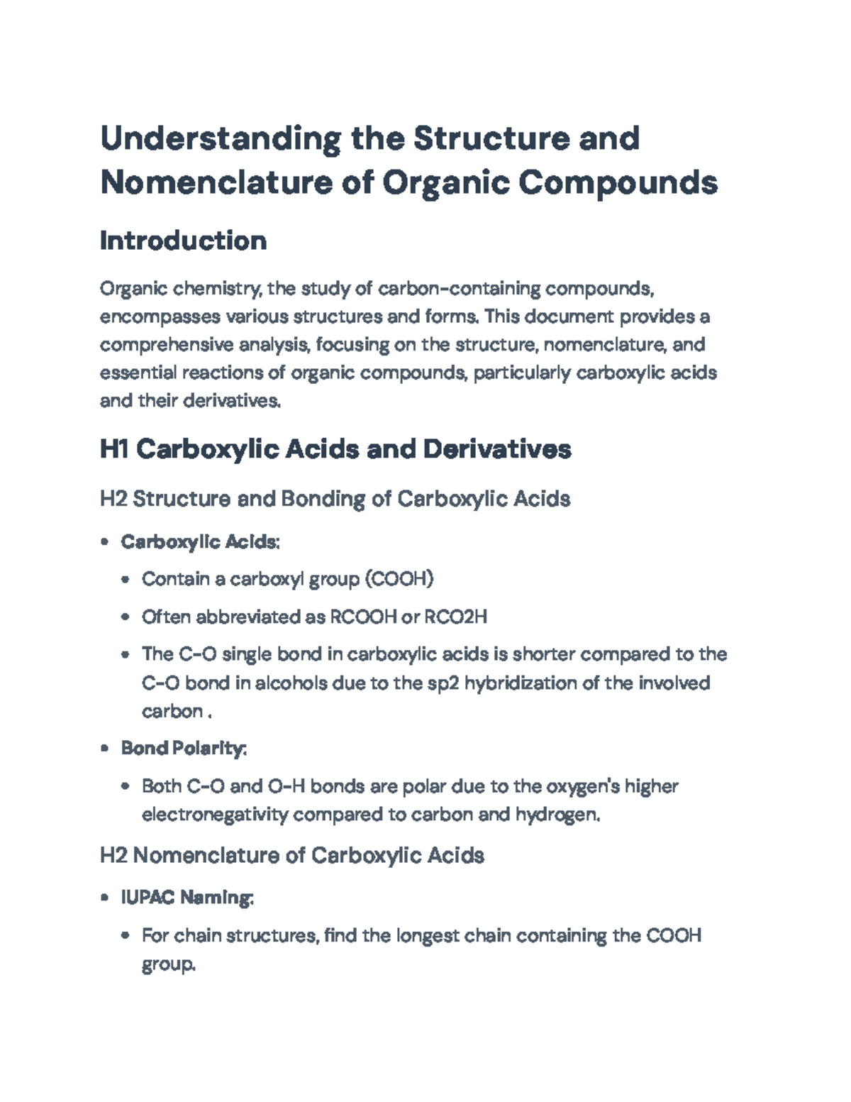 Understanding Carboxylic Acids & Derivatives - Organic Chemistry Notes ...