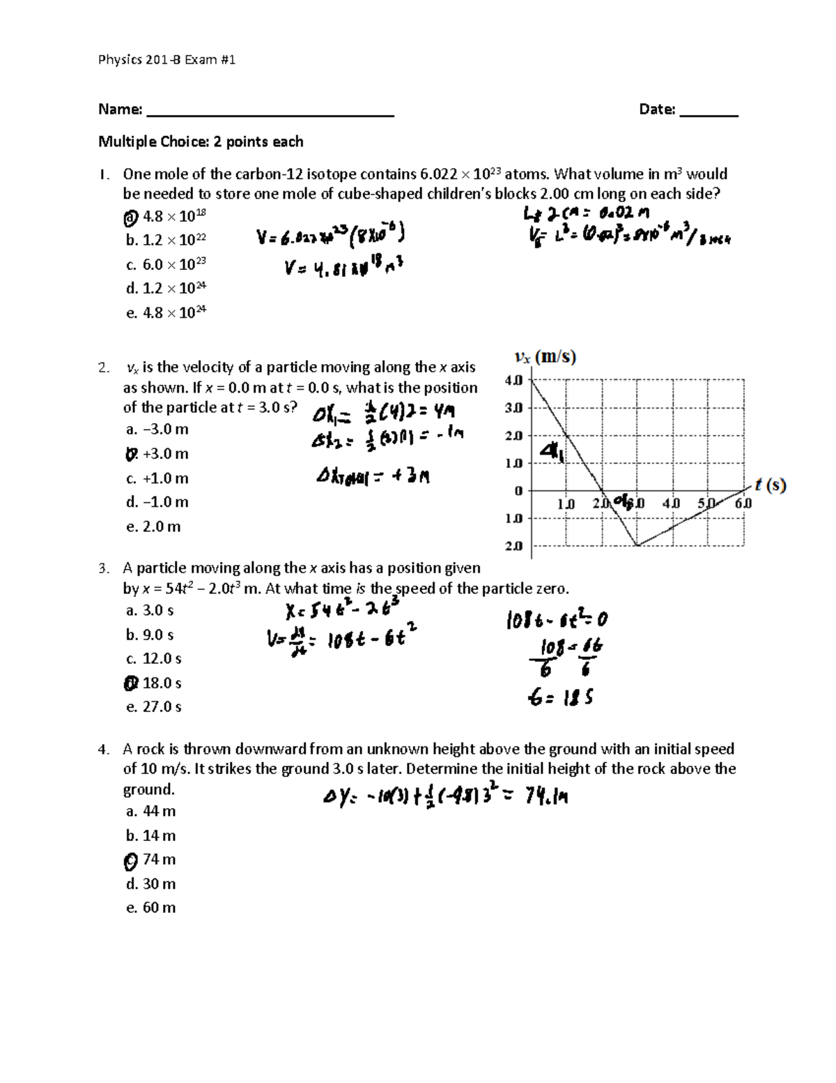 Physics 201-B Final Exam: MC & Free Response Questions - Studocu