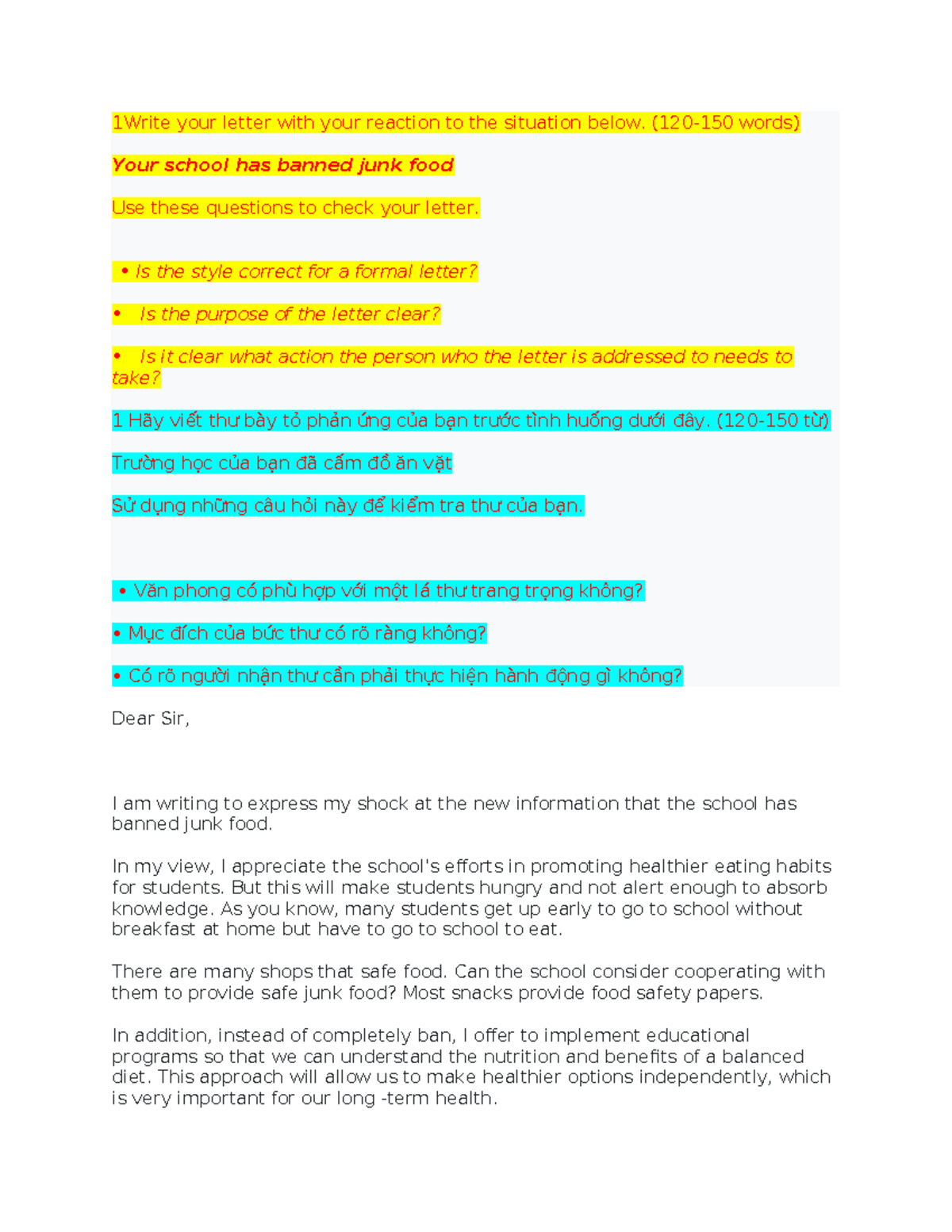 Formal Letter Writing Guidelines in English (NC5) - Studocu