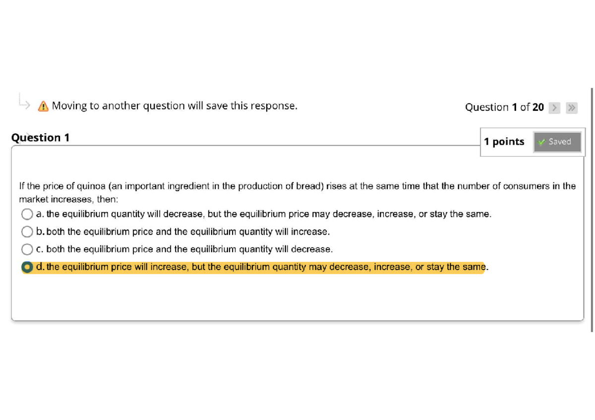 Assignment 2 - Ch3 Practice Questions on Market Equilibrium and Demand ...