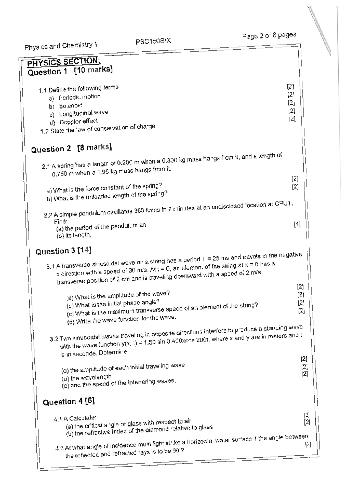 FISA 101: Typical Physics & Chemistry Questions for Exam Prep - Studocu