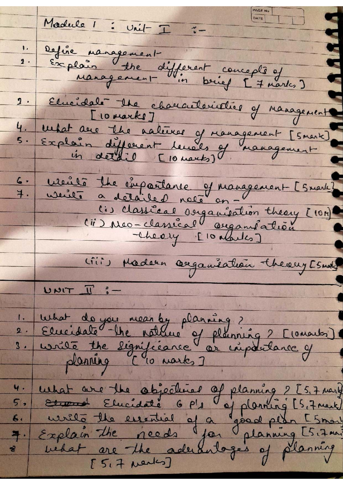 Principles of Management (MGT101) - Units 1 to 5 Overview - Studocu
