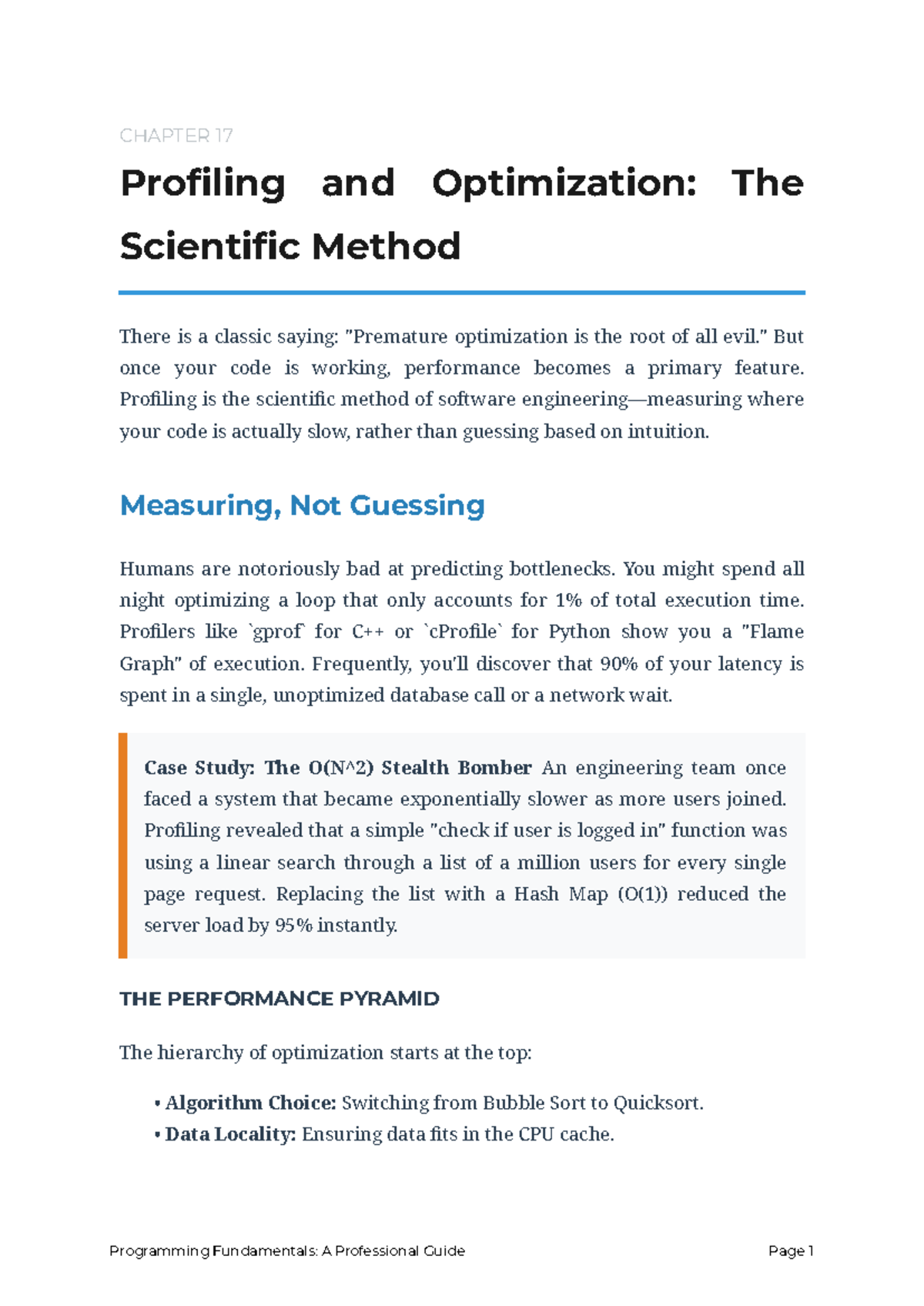 CHAPTER 17: Profiling & Optimization Techniques in Software - Studocu