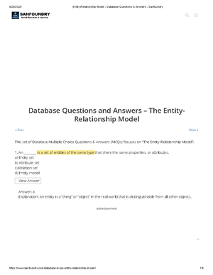 Database MCQs - Sanfoundry - « Prev Next » Database Questions and Answers – Relational Query ...