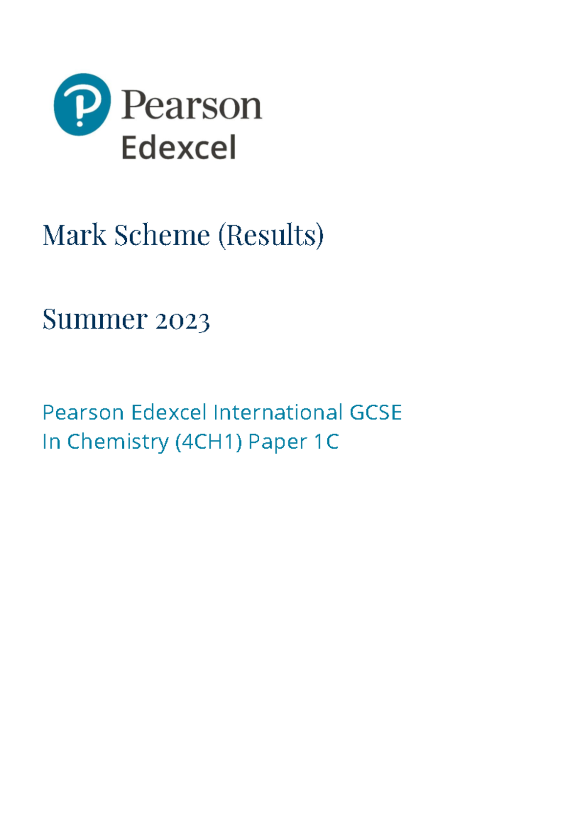 Mark Scheme for Summer 2023 Pearson Edexcel International GCSE ...