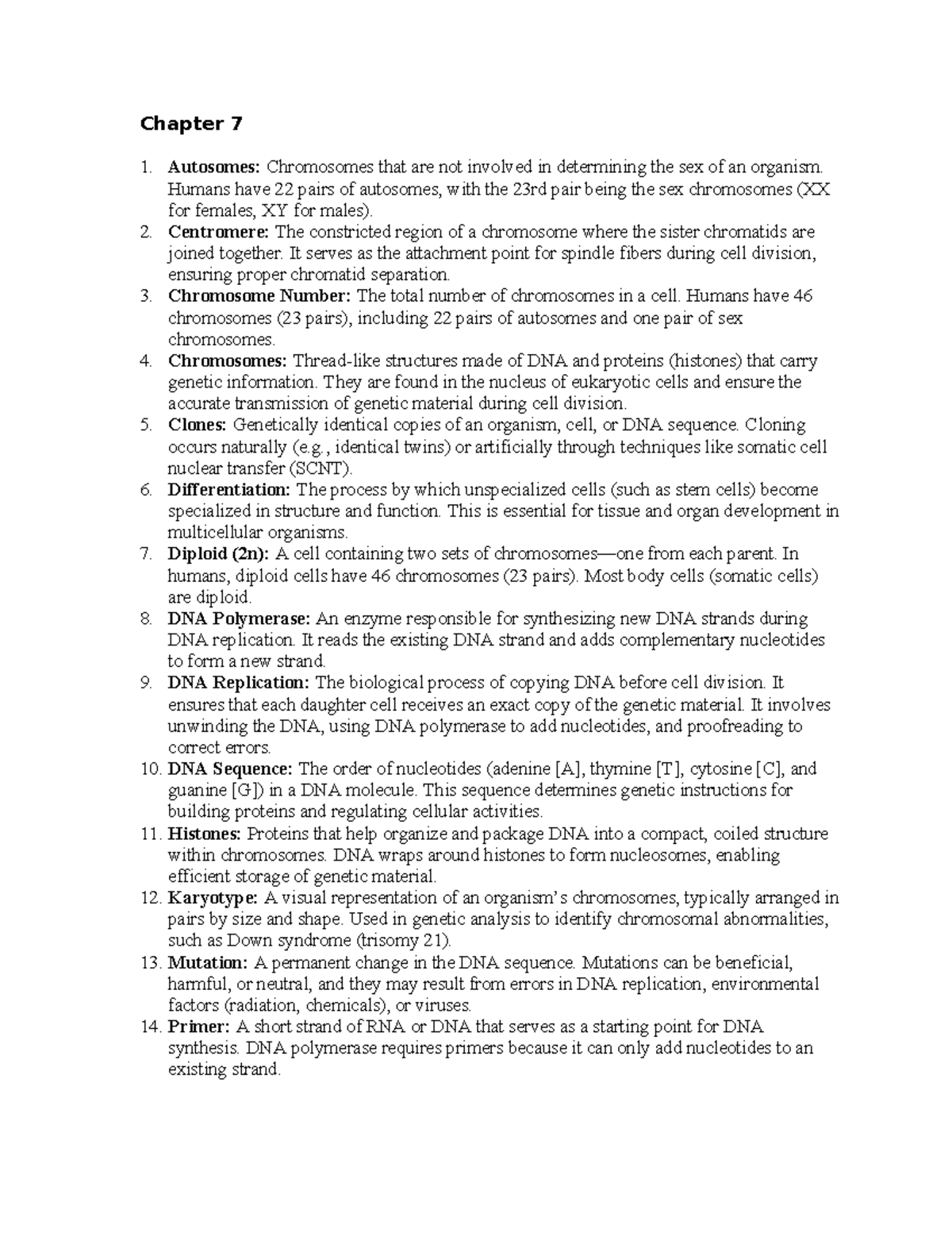 BIO189 Final Exam Comprehensive Review: Key Concepts from Chapters 7 ...