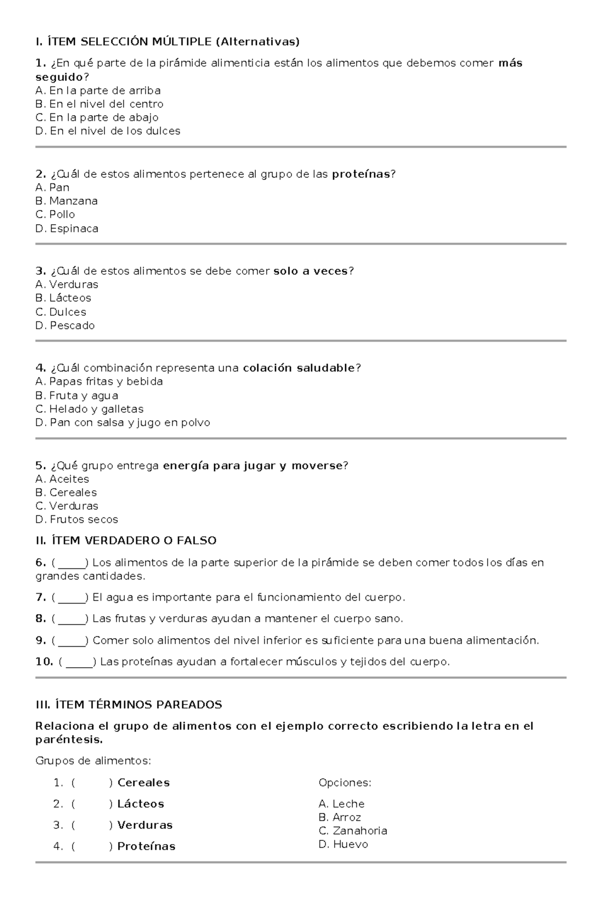Ciencias 2 - Naturaleza 2: Preguntas sobre la Pirámide Alimenticia ...