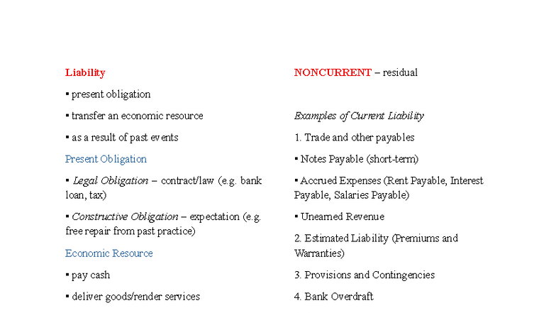 Current Liabilities Overview: Key Concepts and Examples - Studocu