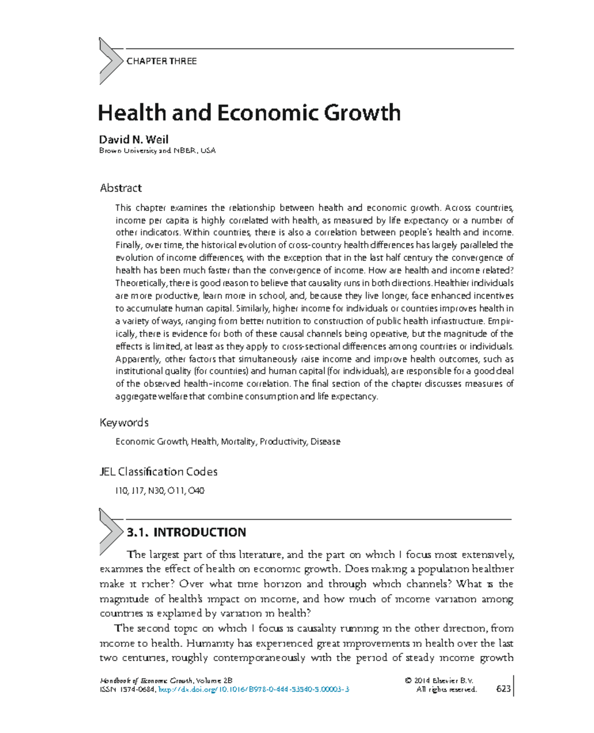 CHAPTER 3: Health and Economic Growth - Insights from David N. Weil ...