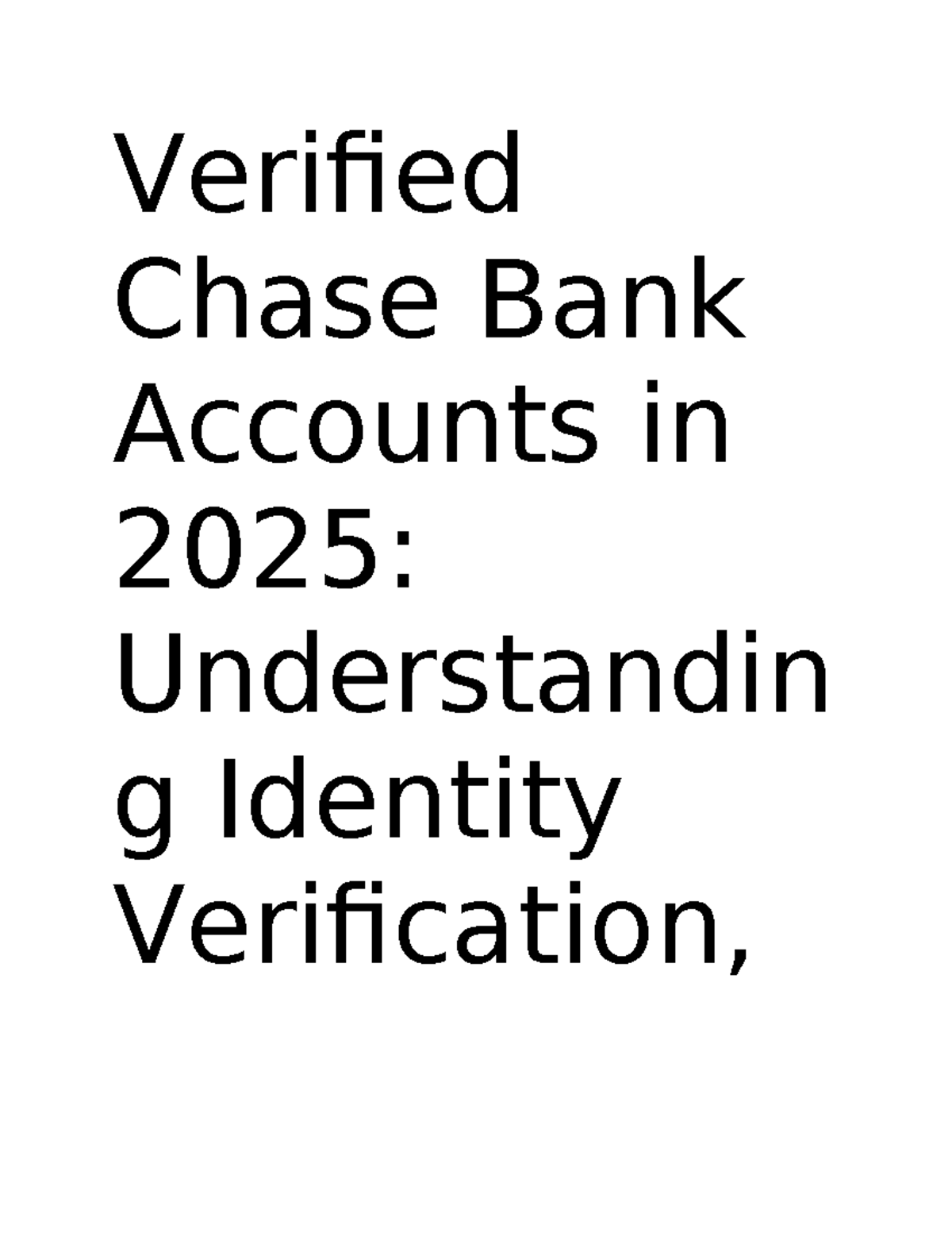 Verified Chase Bank Accounts in 2026: A Comprehensive Guide - Studocu