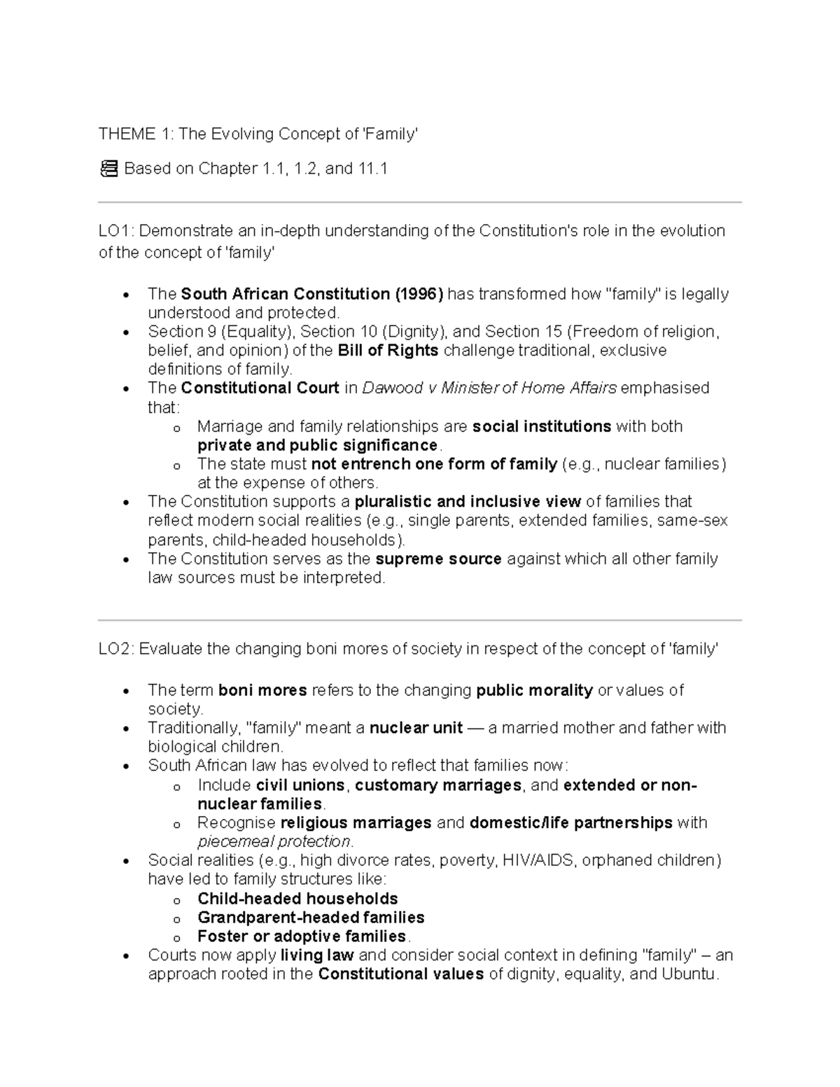 ADFL L.U 1 - Good summaries - THEME 1: The Evolving Concept of 'Family ...
