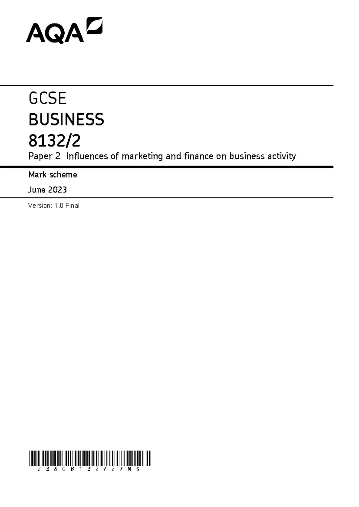 GCSE Business (1BS0) - Paper 1: Investigating Small Business Exam ...