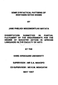 [Solved] Sepedi Idioms and their meaning - African langauges (AFL1501 ...