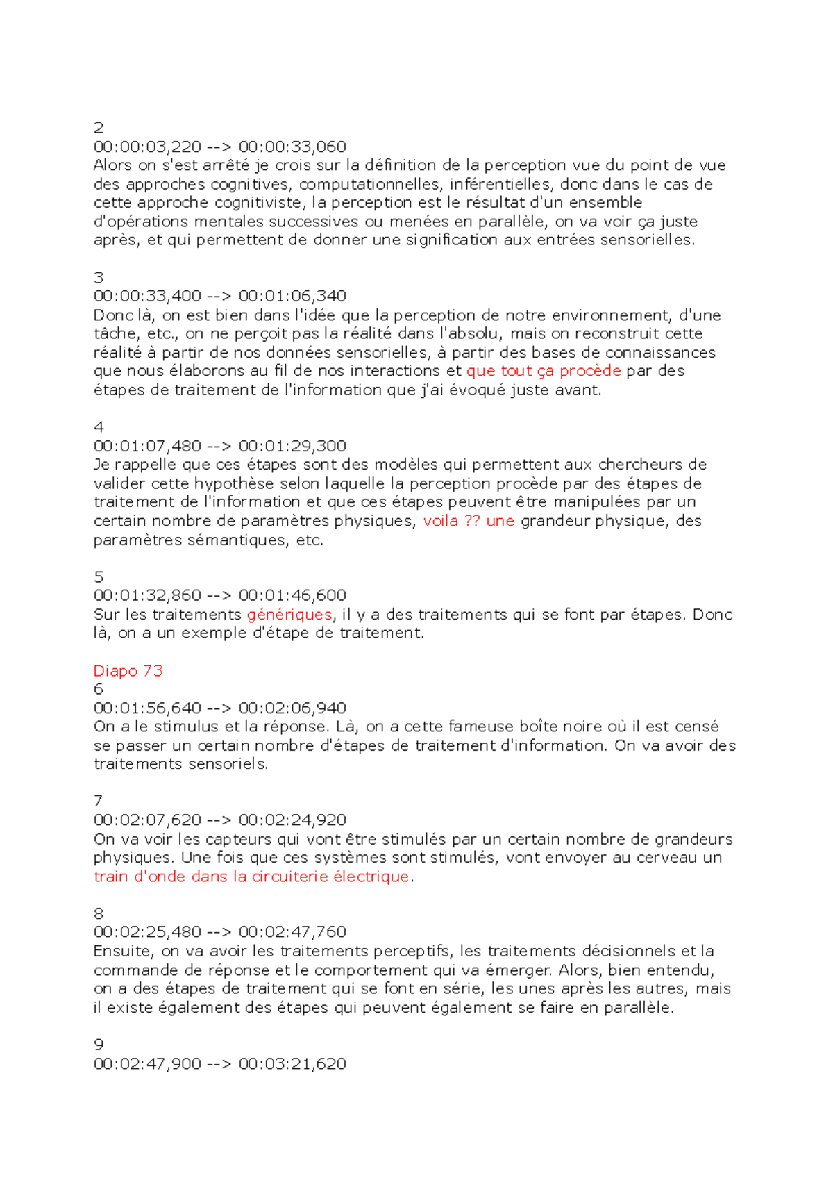 Étude Complète sur la Perception Cognitive - CM10 Option Cog - Studocu