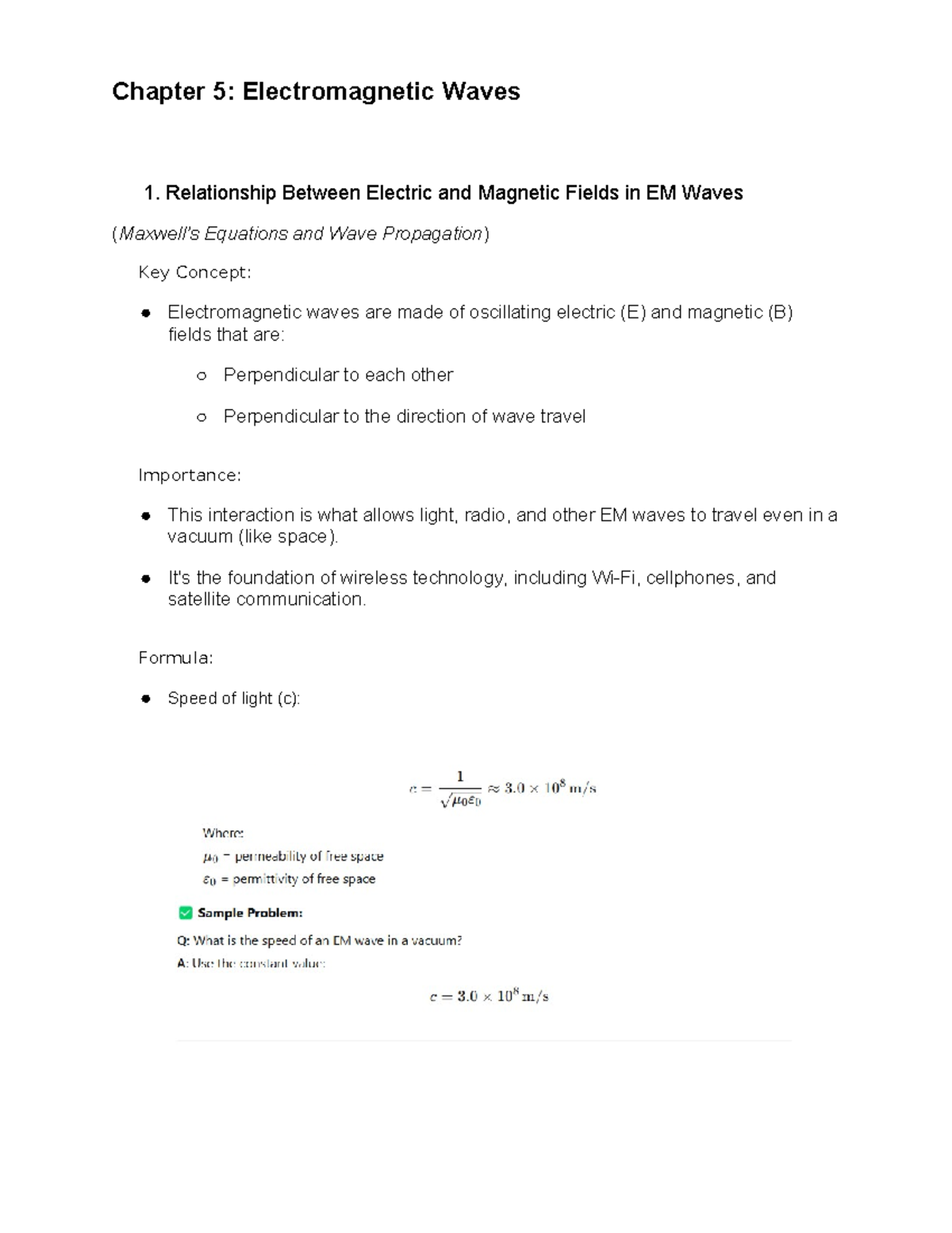 Waves and Optics (Chapter 5): Electromagnetic Waves & Applications - Studocu