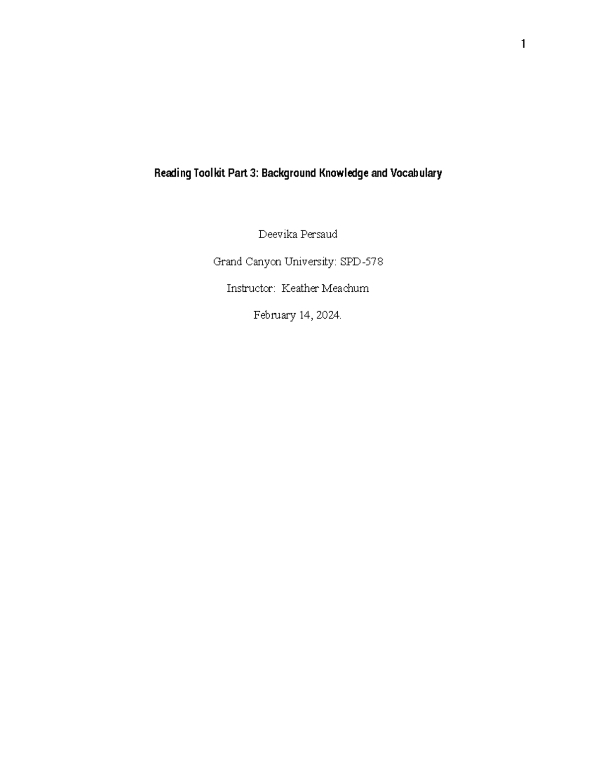 SPD-Reading Toolkit: Activating Background Knowledge for Comprehension ...