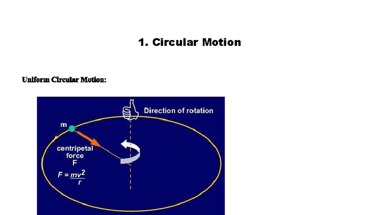 1. Circular and Rotational Motion Concepts - Physics 101 Notes - Studocu