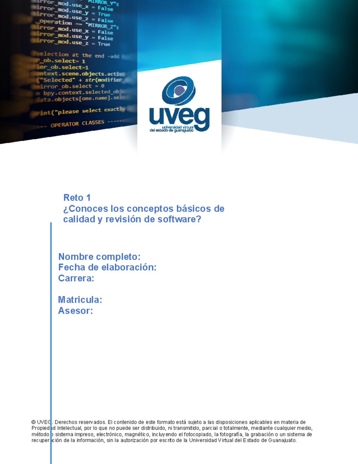 Reto 1: Conceptos Básicos de Calidad en Revisión de Software - Studocu