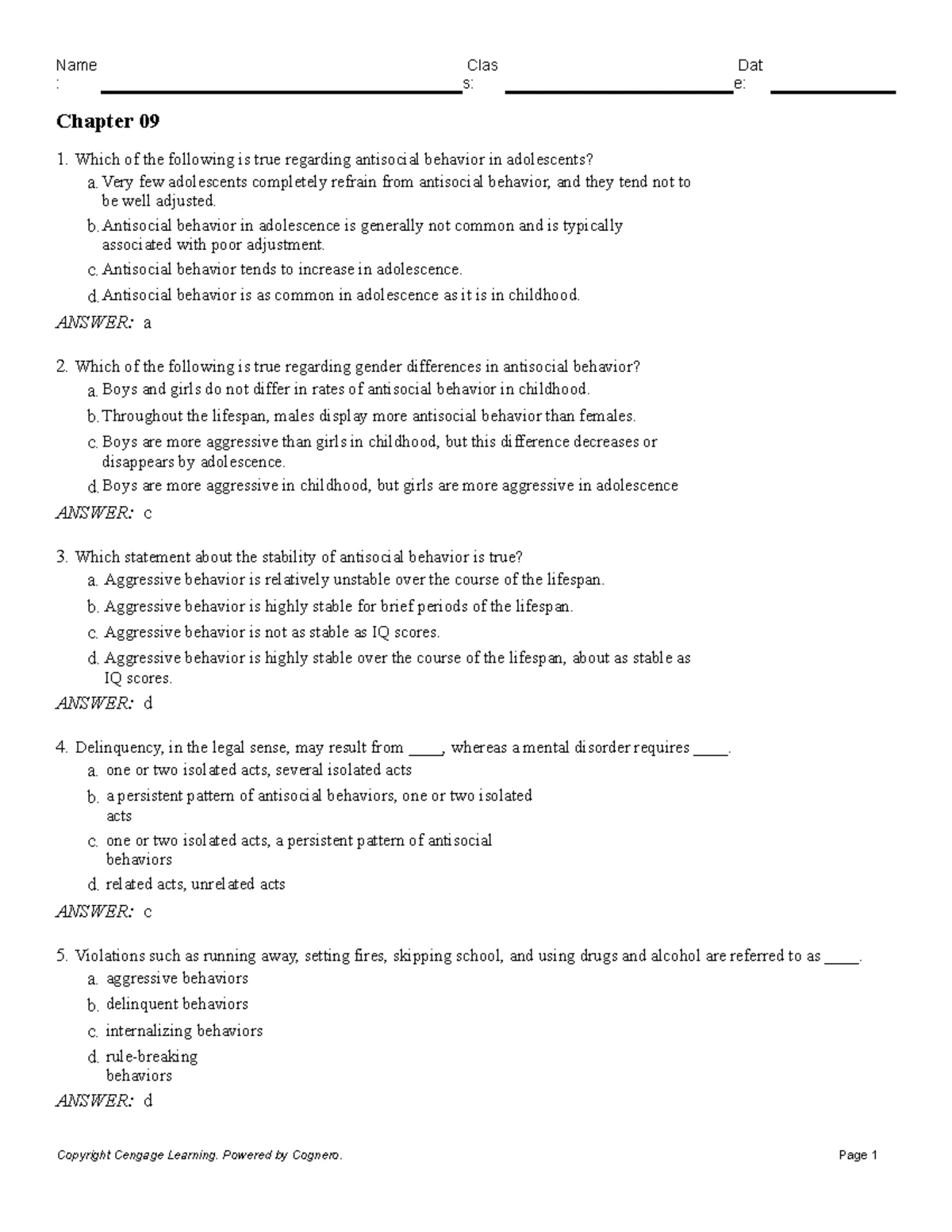 Chapter 02 - sample questions - : s: e: Chapter 02 Children’s problems ...