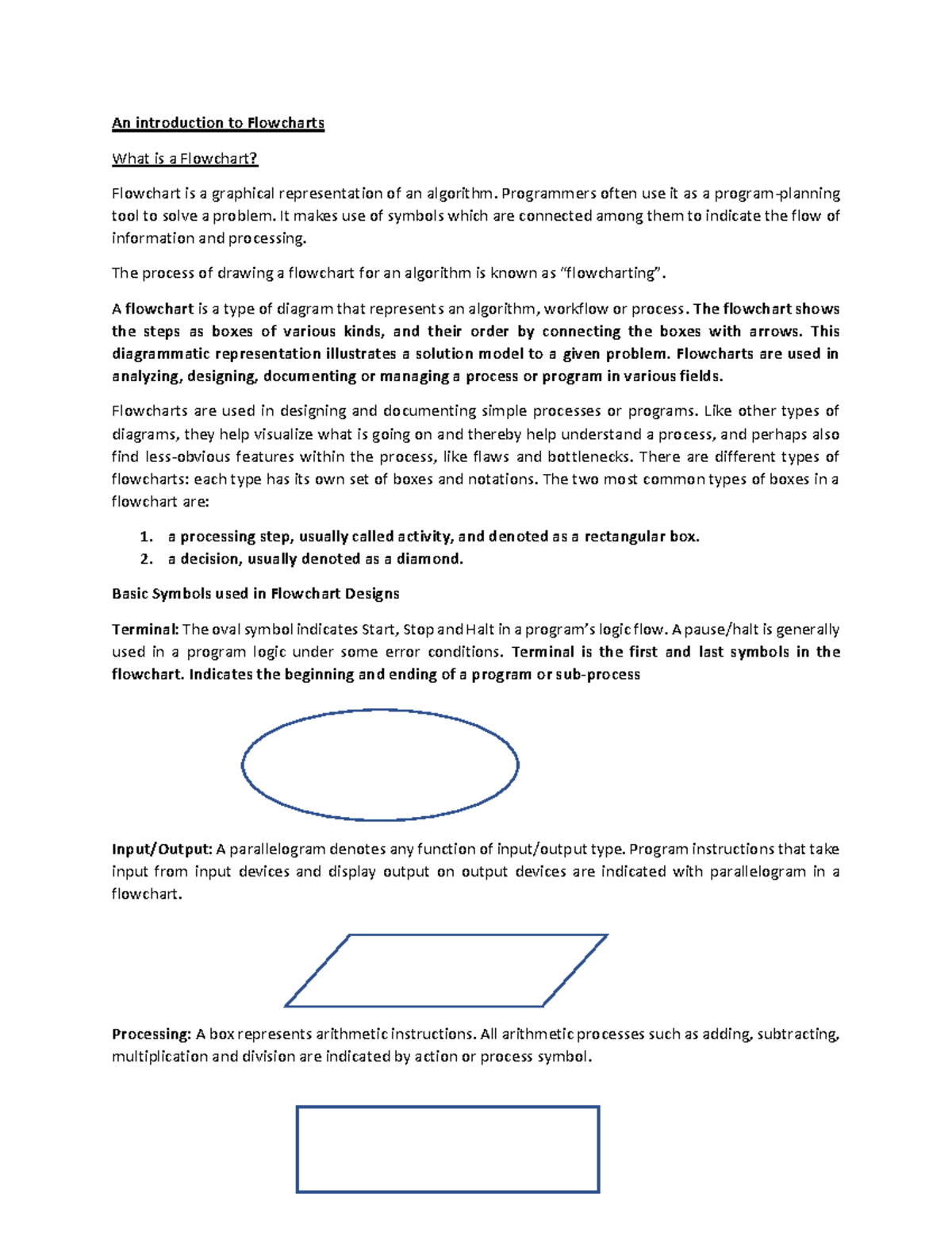 Lecture-2: Understanding Flowcharts in Programming and Algorithms - Studocu