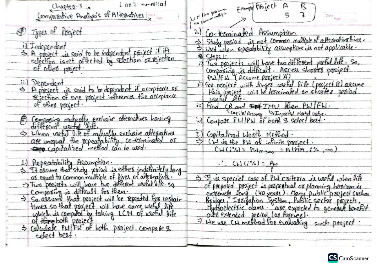 Engineering Economics CH 5: Comparative Analysis of Project ...