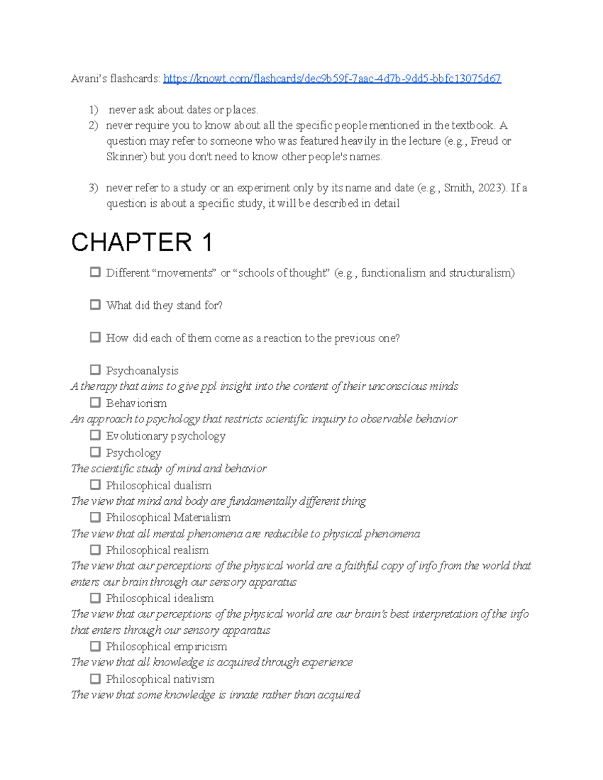 Psychology Concepts and Terminology: Comprehensive Study Guide (PSY 101) - Studocu