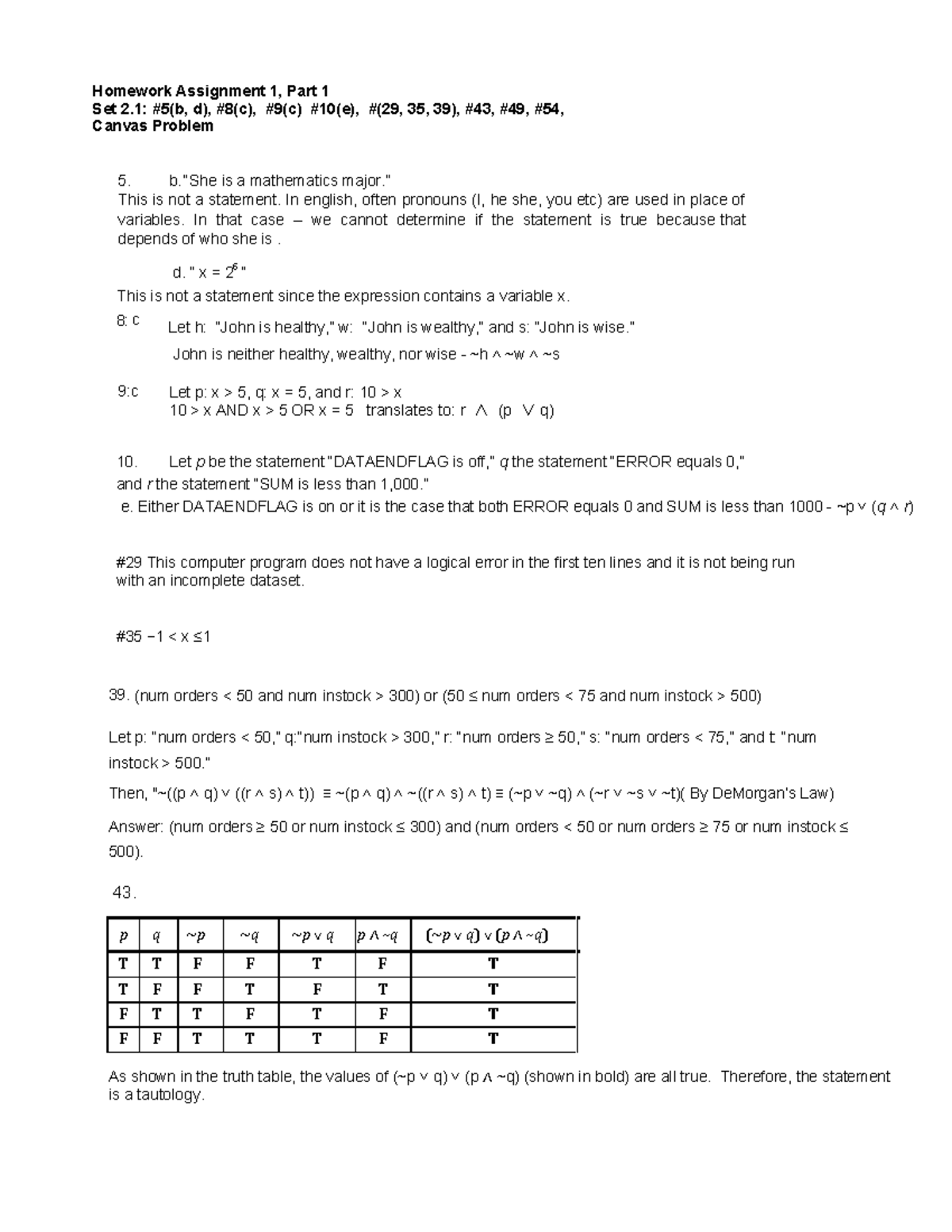 Assignment 1 Part1 Solution Key W23 Homework Assignment 1 Part 1 Set 2 5 B D 8 C 9 C