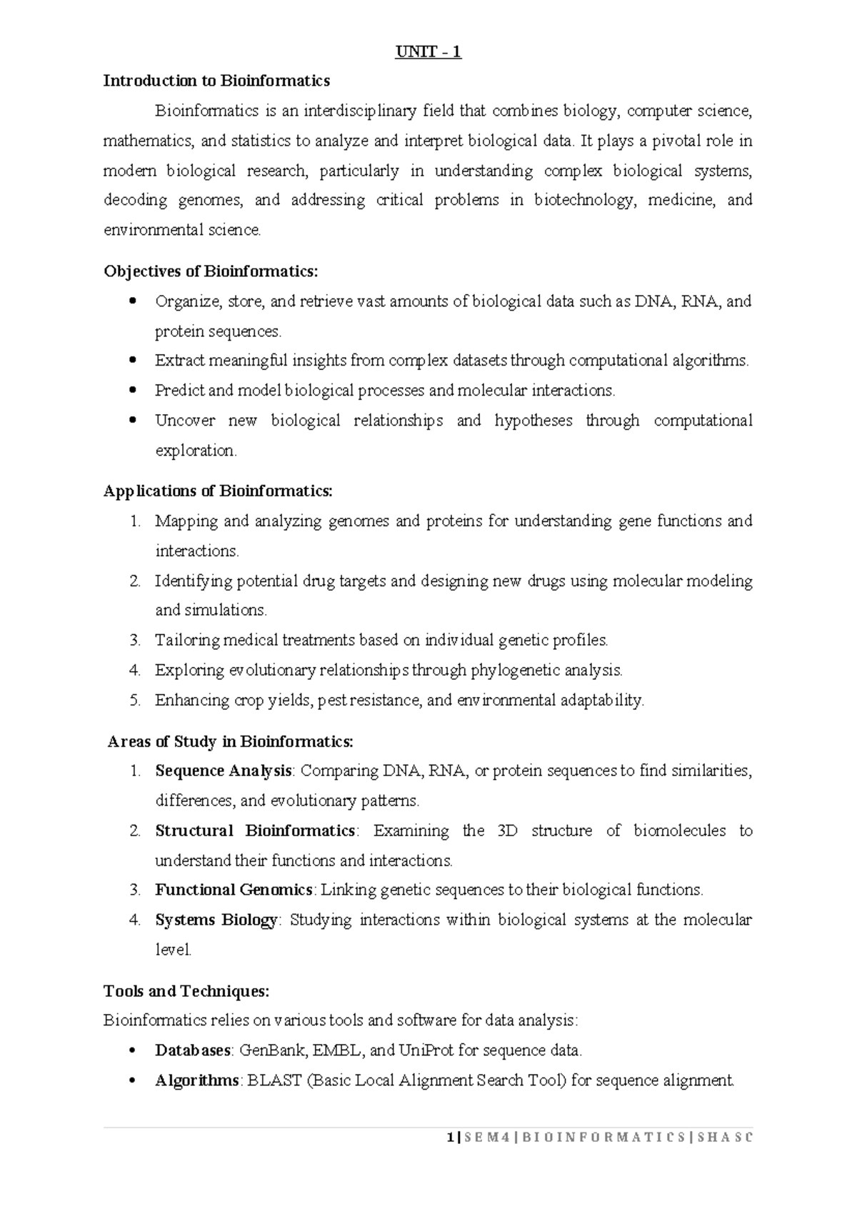 BIO101: Comprehensive Notes on Bioinformatics and Genomics Concepts ...