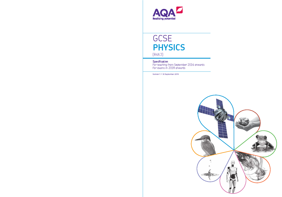 AQA GCSE Physics Specification 8463: Teaching & Exam Guide - Studocu