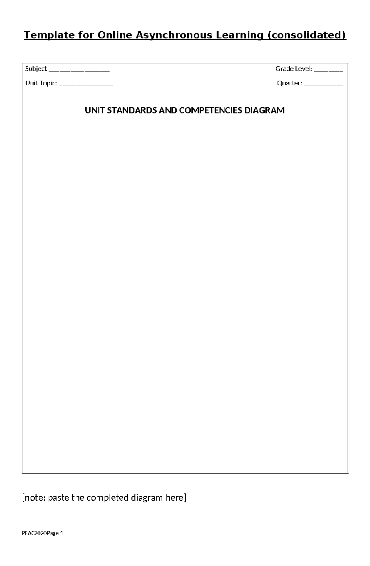 ADV S8 TEMP2 Unit Learning Plan Template for Asynchronous Learning ...