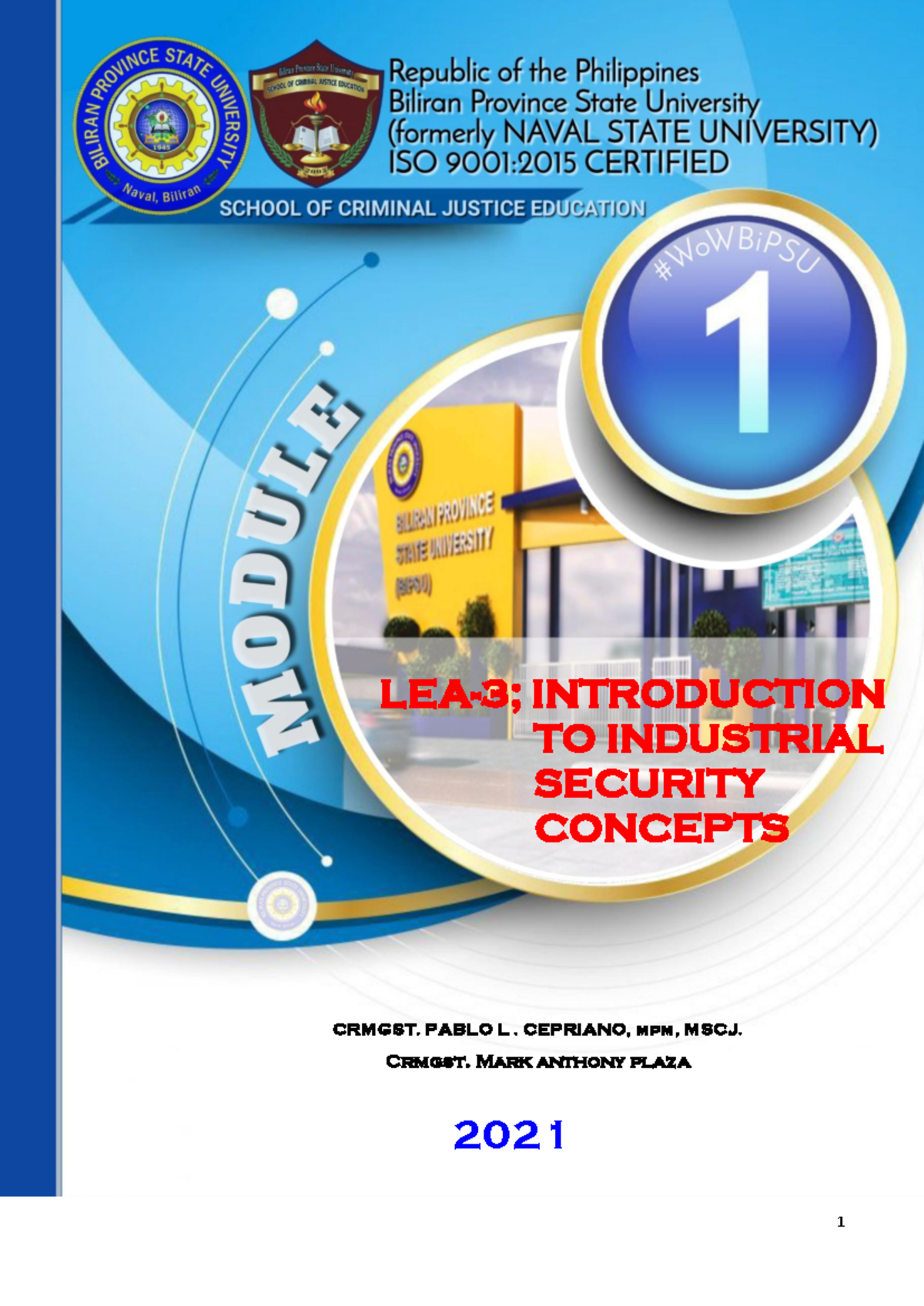 LEA3 - Module 1: Asynchronous Study on Industrial Security Concepts - Studocu