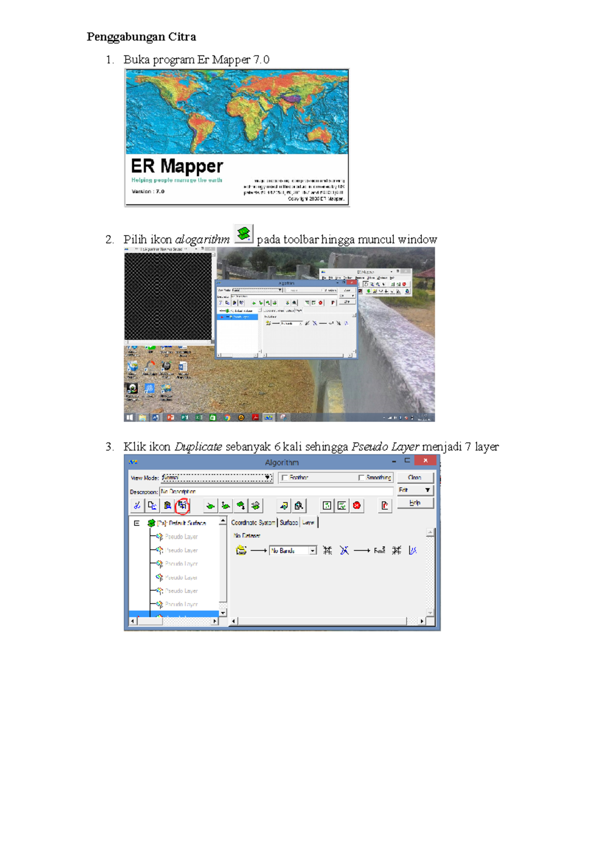 INTERFACE PENGENALAN ER MAPPER 7.0 DAN CITRA LANDSAT 8 - Penggabungan ...